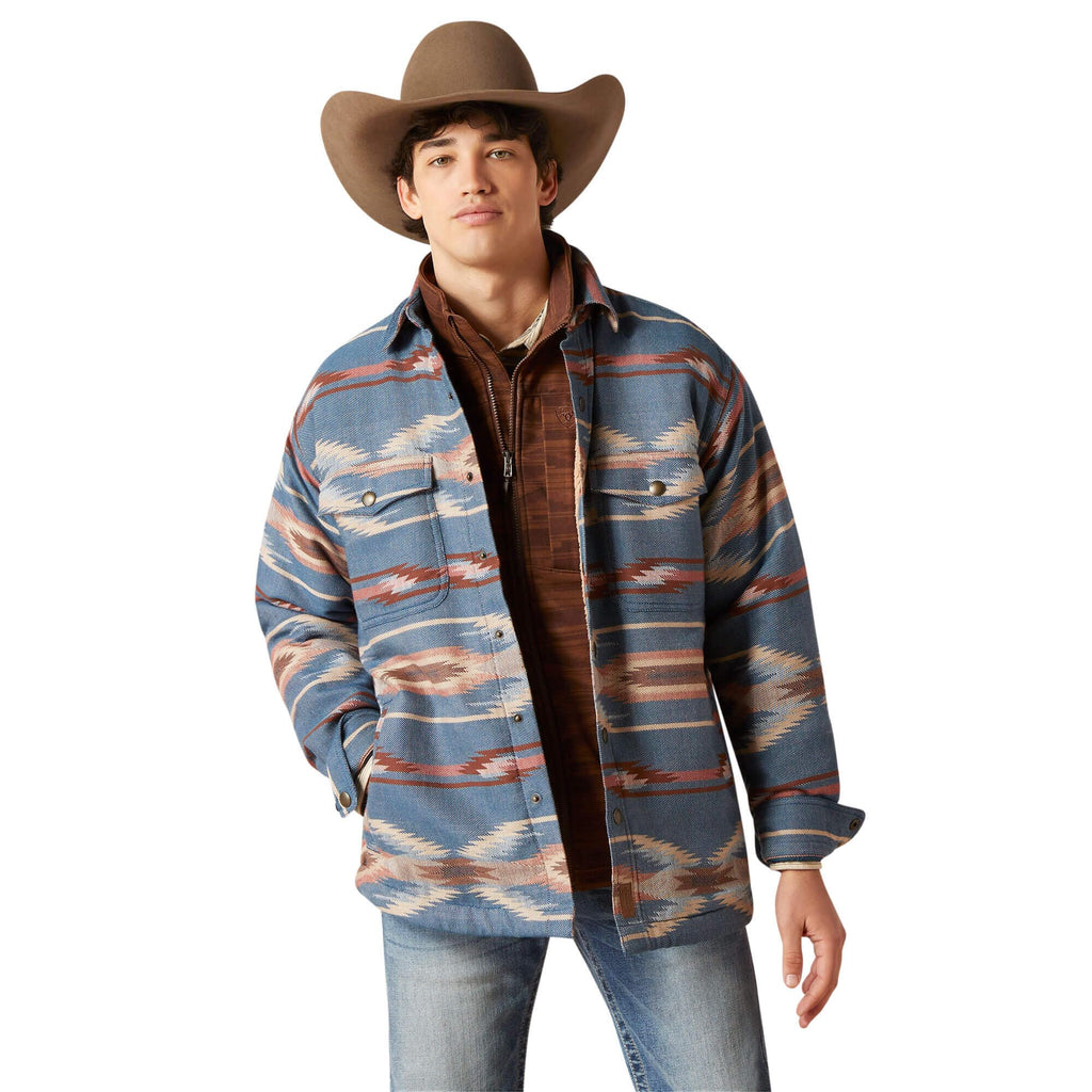 Ariat Men's Retro Chimayo Aztec Sailor Blue Shirt Jacket | Boots Etc
