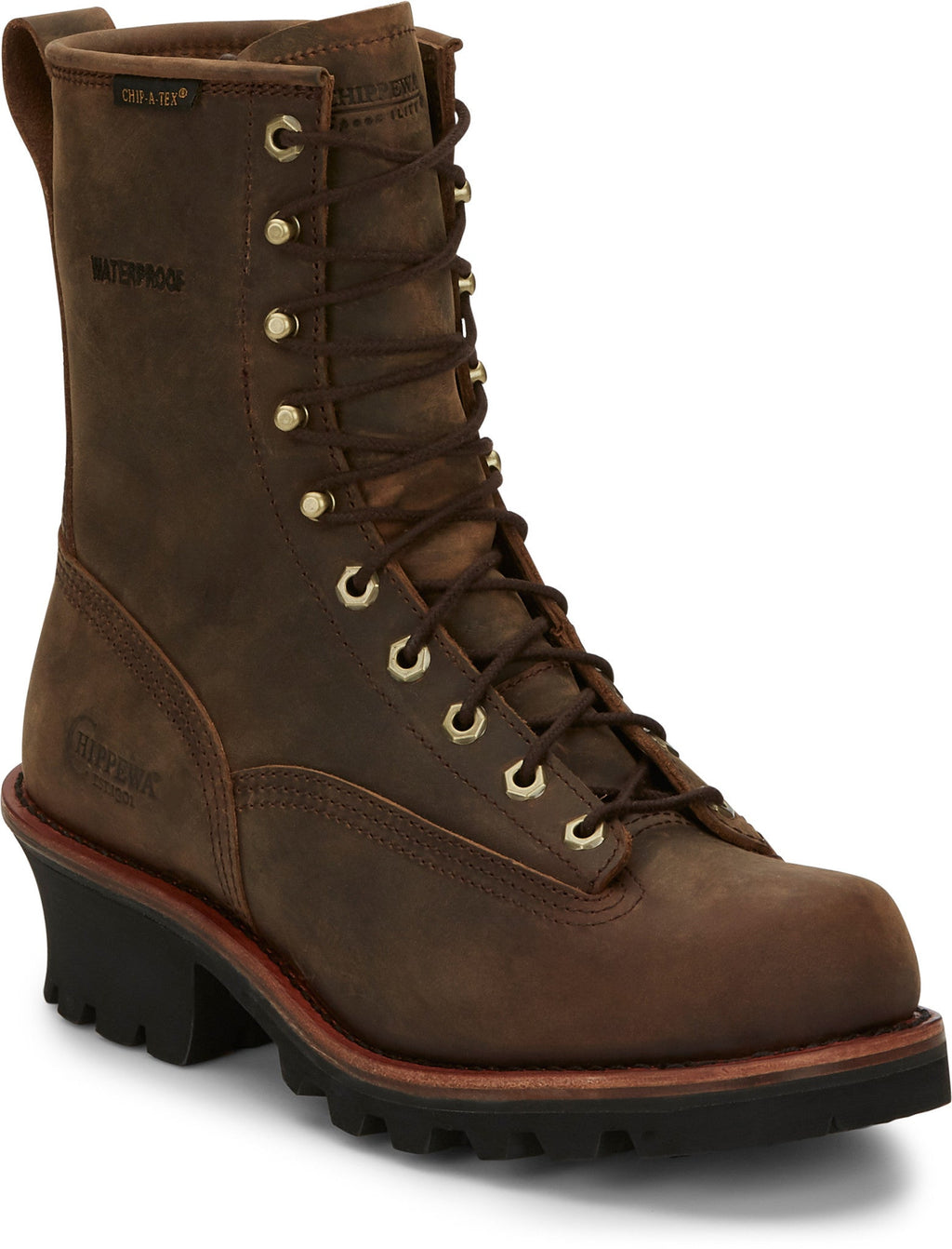 Chippewa Men's 8" Paladin Bay Apache Waterproof Lace-Up Round Toe Work ...