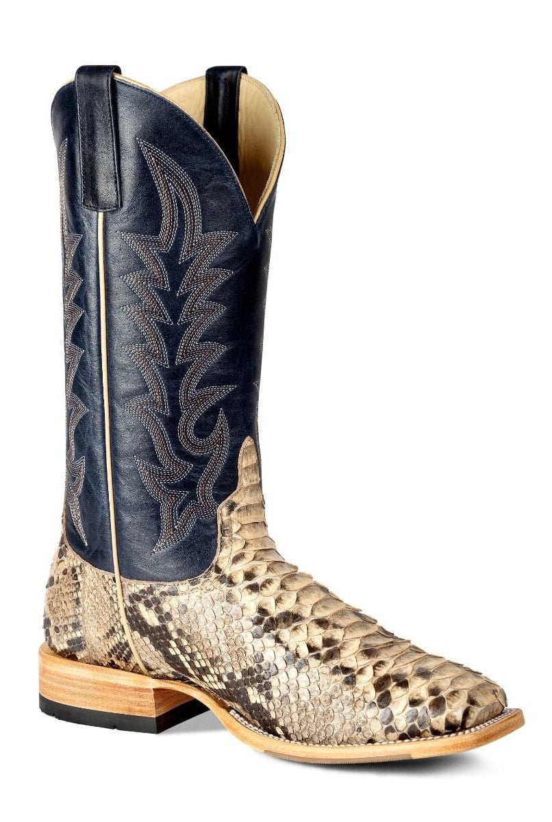 Horse Power Men's 13" Python Back Cut Mink Square Toe Cowboy Boots ...