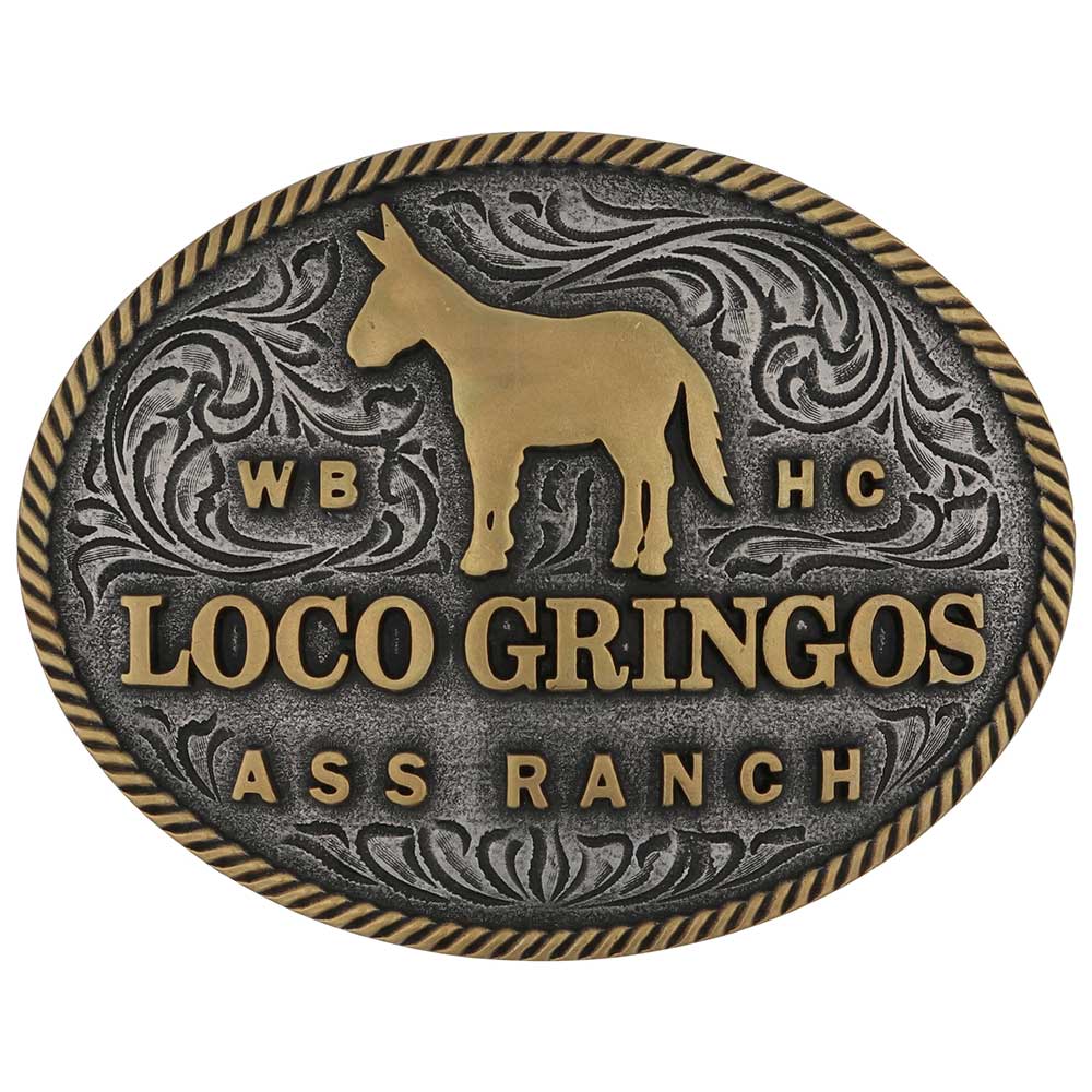 Montana Silversmiths Loco Gringos Whiskey Bent Buckle - Boots Etc
